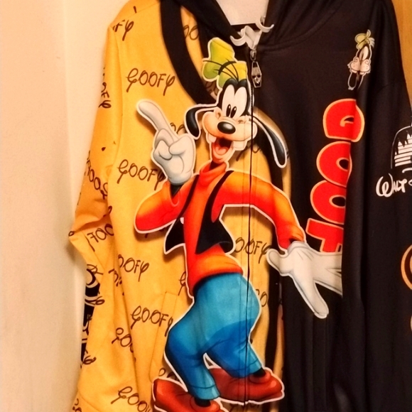 Jackets & Coats | Goofy Graphic Jacket In Black And Yellow | Poshmark